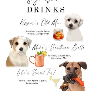 Dog Signature Drink Sign Dog Custom Drink Dog Signature Cocktail Custom ...