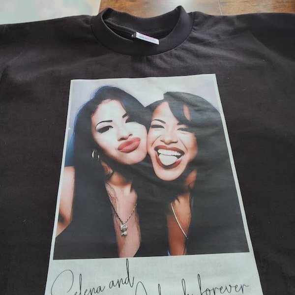 Selena and Aaliyah Rest in Paradise Photo Graphic PNG Download, Floral ...