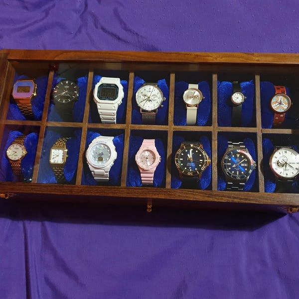 Personalized Watch Box With Drawer, Watch Case for Men, Wood Watch Box ...