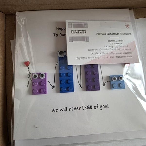 Fathers Day Card - Lego Brick Person People Card - Handmade ...