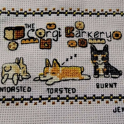 Corgi Toast Bakery Cross Stitch Pattern PDF - Etsy