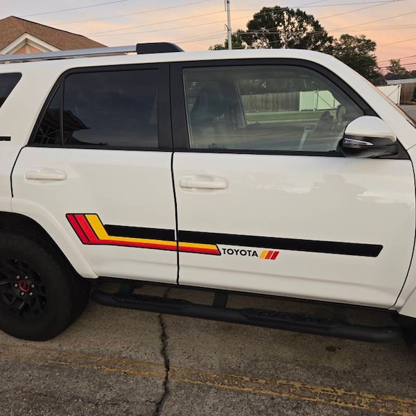 Retro Stripes 70's 80's Bedside (2 Decals) Size: 11.6"w X 1.9"h for ...