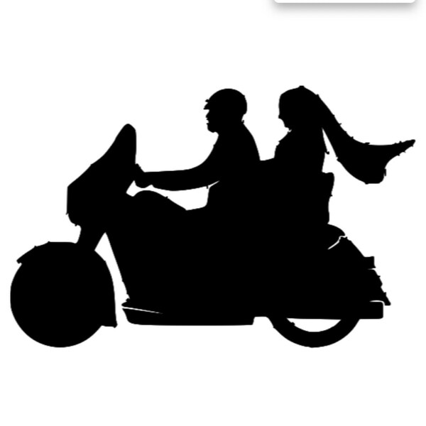 Biker Wedding Couple Cuttable Design PNG DXF SVG & Eps File for ...