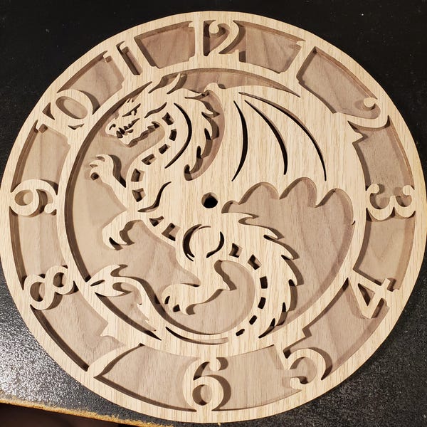 Dragon Wall Clock Laser Cut Files, SVG File. Vector File Ai, Cdr, Dxf ...