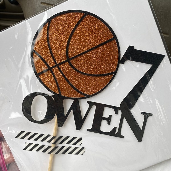 Basketball Birthday Cake Topper, Basketball Cake Topper, Birthday Cake ...