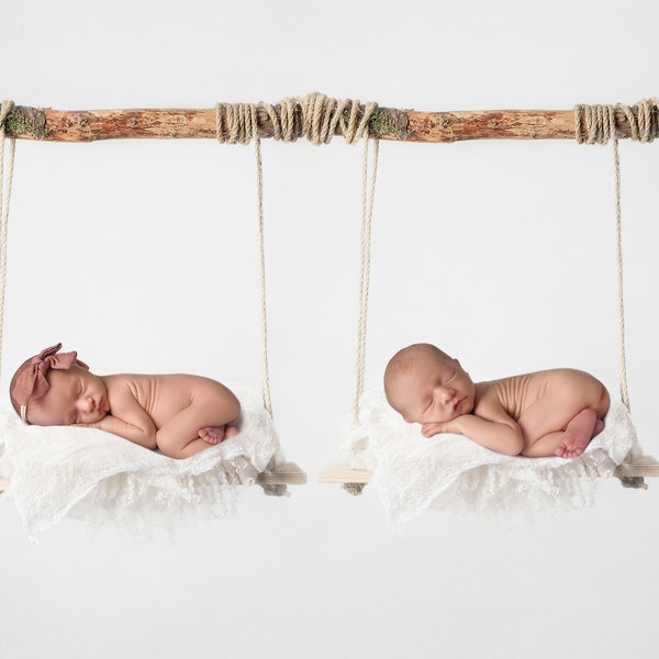 Twin Digital Backdrop for Newborns - Simple Wooden Swing for Twins ...