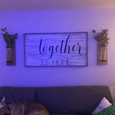 Together is Home Framed Family Sign Large Framed Wood Sign Large Wood ...