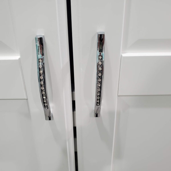 3.78'' 5'' 6.3'' Sparkly Glass Drawer Pull Handle Knob Door Handle ...