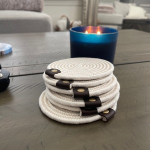 Natural Cotton Rope Coasters - Etsy