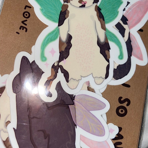 Fairy Cat Stickers | Original Vinyl Sticker | Glossy Water-resistant ...