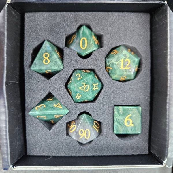 Full Dnd Dice Set Satin Finish Dice Rainbow Matt Glass Dnd Gift D20 ...