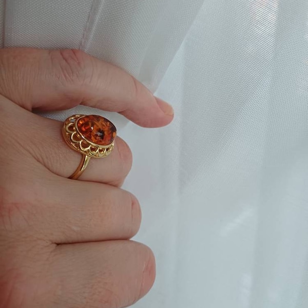 Baltic Green Amber Ring , Genuine Baltic Amber , Baltic Green Amber ...