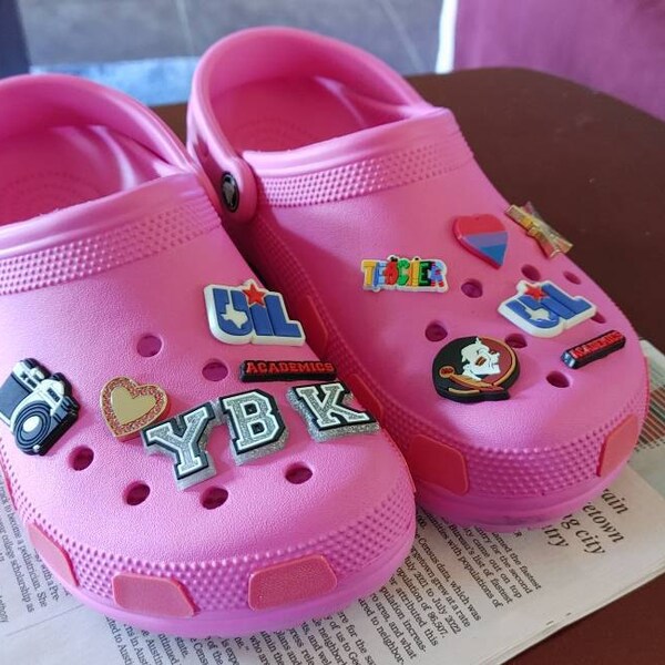 Silver Alphabet Letter Croc Charms - Etsy