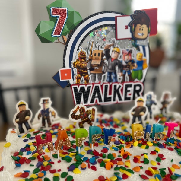 Roblox Cake Topper, Roblox Theme Birthday Party, Roblox Boy Birthday ...
