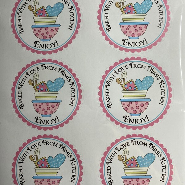 Kitchen Stickers, Baking Stickers, Personalized Kitchen Stickers ...