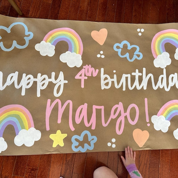 Painted Birthday Banner | Painted Banner 1st Birthday | Lion Birthday ...