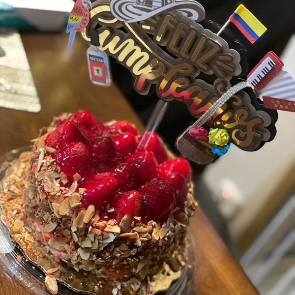 Cake Topper Con Diseño Latino (colombia, Cuba, República Dominicana ...