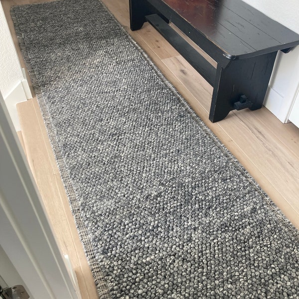 Cozy Beige Wool Rug With Custom Options - Handwoven Chunky Loop Style ...