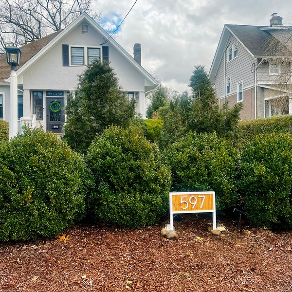 Double Decker Cedar House Numbers | Cedaraddress Sign | Black House ...