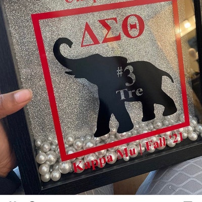The ORIGINAL Personalized Elephant Shadow Box Delta Sigma Theta ...
