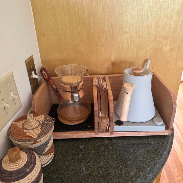 Handmade Wooden Pour Over Coffee Station: Minimalist Coffee Caddy, 2 ...