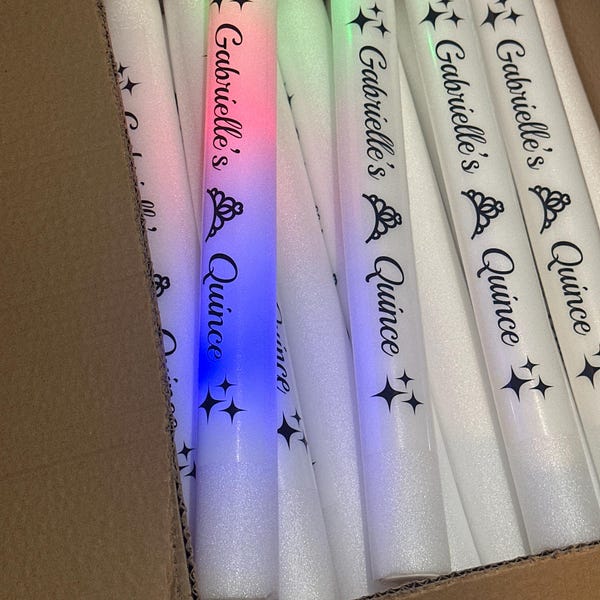 Quinceanera LED Party Foam Glow Sticks 50 Pack Multi-color 16 Inch ...