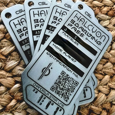 Galactic Starcruiser Halcyon Solid Stainless Steel Boarding Pass ...