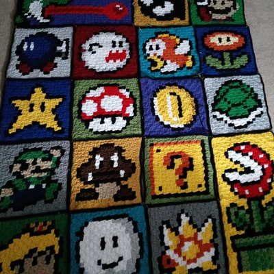 Super Mario C2C Crochet Graphgan Blanket Pattern - Etsy