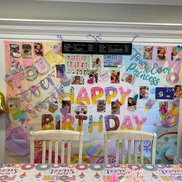 Four Ever a Princess Birthday Banner, 4th Birthday, 4 Ever a Princess ...