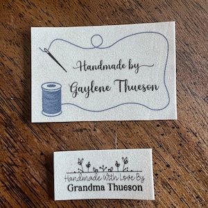 Set of 12 Sewing Labels, Iron on or Sew on Quilt Tags, Personalized ...