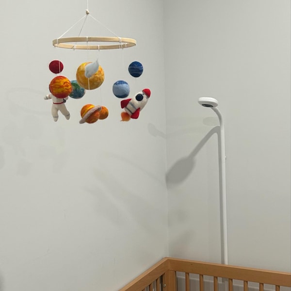 Solar System Mobile Crib Space Mobile Nursery Felt Planet Mobile Galaxy ...