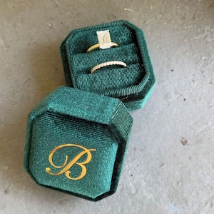 Personalized Velvet Ring Box Monogram Ring Box Ring Box - Etsy