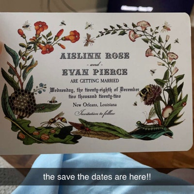 Save the Date Cards, Save the Date Postcards, Vintage Botanical Wedding ...