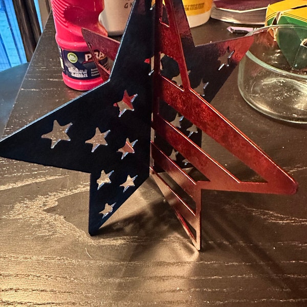 1/8" 3D Standing Stars -set of 5 Patriotic Stars and Stripes for Mantle ...