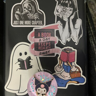 Bookish Ghost Sticker Cute Ghost Sticker Spooky Sticker Vinyl Sticker ...