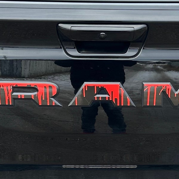 RAM 4x4 Emblem Overlay Decals DRIPPING RED Fits 2009-2026 1500-5500 - Etsy