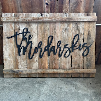 Custom Last Name Sign Personalized Family Name Words Wedding Backdrop ...