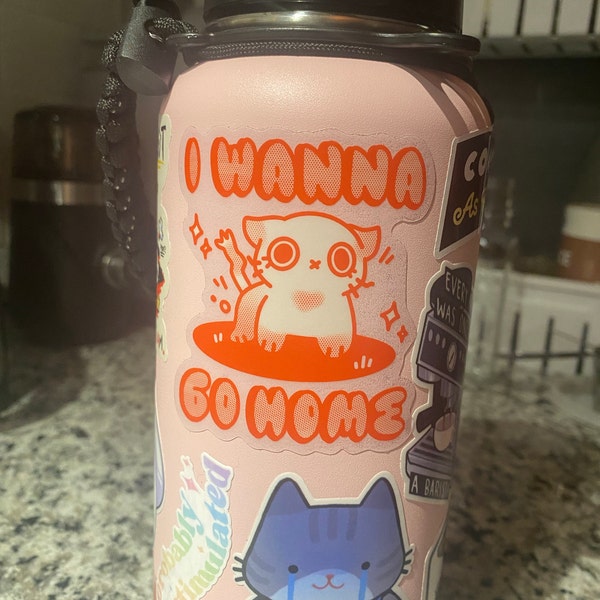 Clear Transparent Vinyl Sticker I Wanna Go Home Kitten Cat Kawaii Cute ...