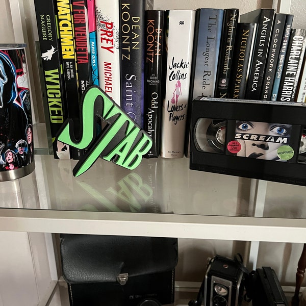 Stab Sign / Scream Logo / Bookcase Display / Shelf Display - Etsy