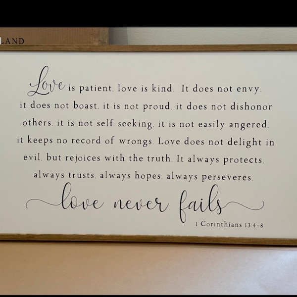 Love is Patient Sign | Large Bedroom Sign | Farmhouse Decor | Wedding ...