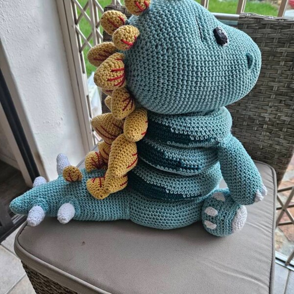 Dino Stacking Toy Crochet Pattern PDF, Amigurumi Stegosaurus Nursery ...