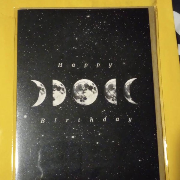 Moon Phase Birthday Card • Gift for Friend • Space Birthday Card - Etsy