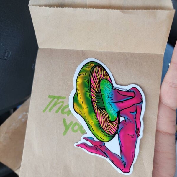 Mushroom Girl Sticker, Mushroom Lady Sticker, Mushroom Art, Pink ...