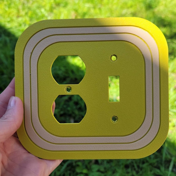 Tri-color Mid Century Modern Single Toggle Light Switch Cover and ...