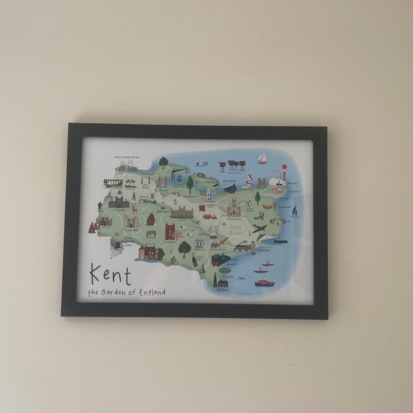 Tonbridge Town Illustrated Map - Portrait / Map / Art / Print / Gift ...