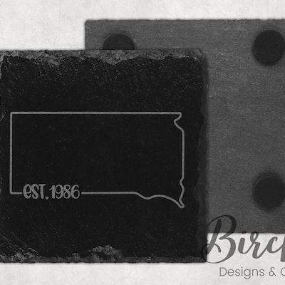 Square Slate Laser Etched Coaster Mockup Add Your Own Image and ...
