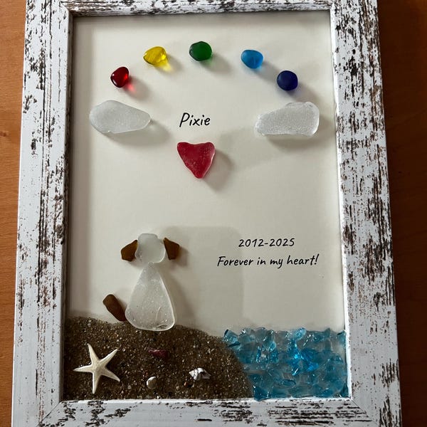 Sea Glass Art, Pebble Art, A Dogs Love Quote, Pebble Dog, Customizable ...