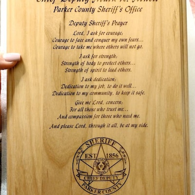 Personalized Engraved_8x10_police Officer's Prayer Plaque_deputy ...