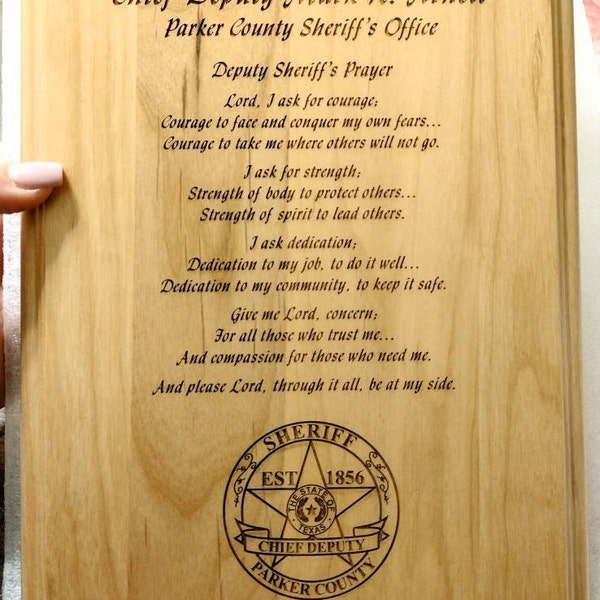 Personalized Engraved_8"x10"_police Officer's Prayer Plaque_deputy ...