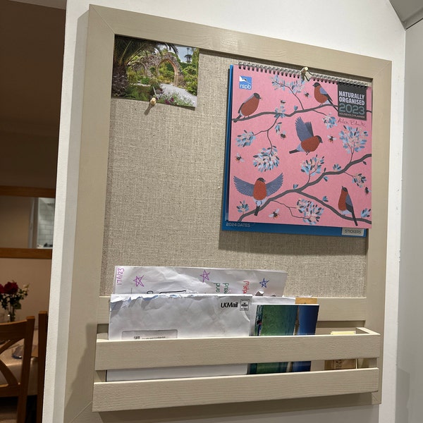 Oak Framed Fabric Pinboard | Finished With Wax | Narrow Framed Pin ...